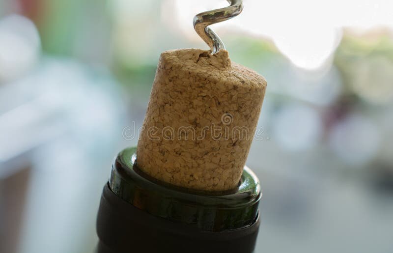 Uncork a Bottle of Red Wine Stock Photo - Image of kitchen, bottle ...