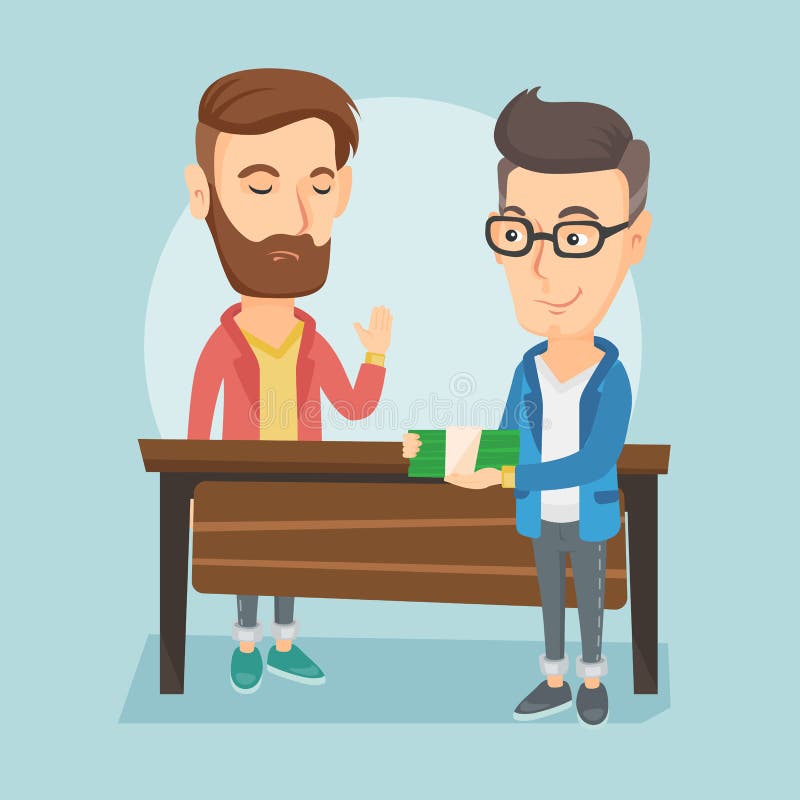 Uncorrupted Business Man Refusing To Take Bribe. Stock Vector ...