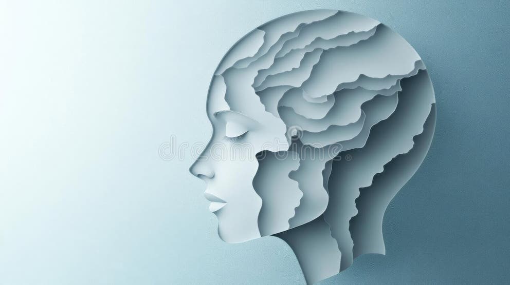 Uncover Layered Mind with Tranquility and Thoughtful Reflection Concept ...