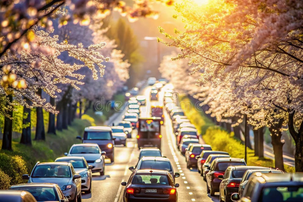 Uncover the Subtle Differences in this Spring Traffic Jam Spot the Difference Puzzle Featuring ...