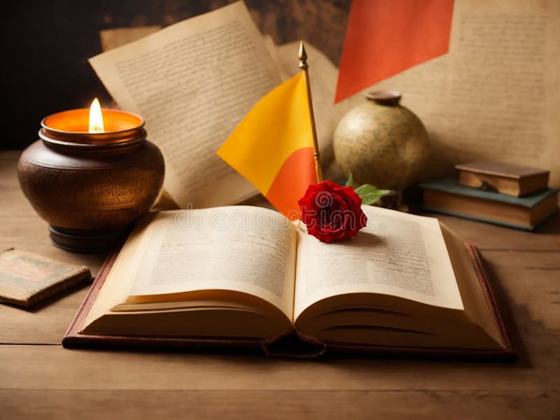 Uncovered Book. Illustration for the Day of Native Language Stock ...