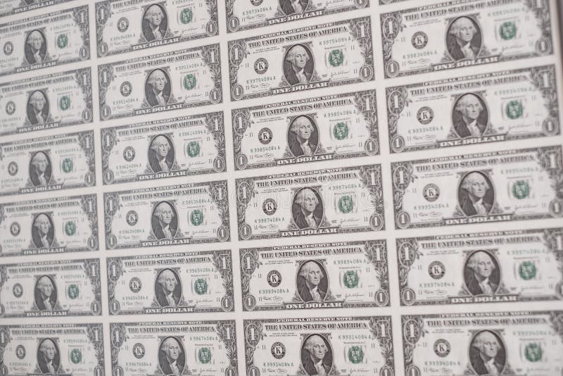 Printing American dollars stock image. Image of distribution - 192036471