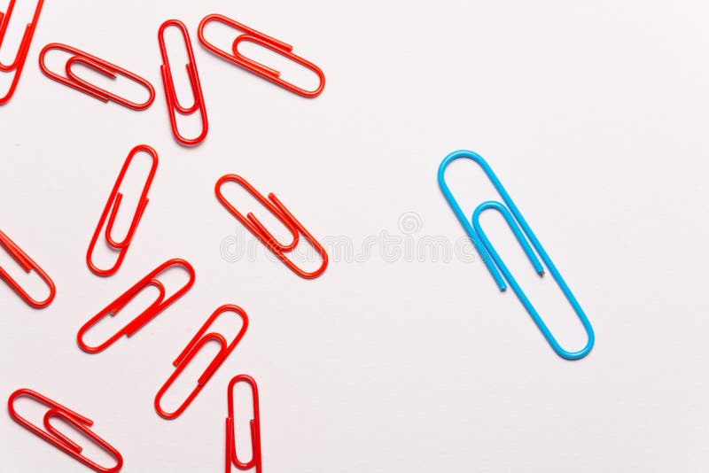 Undaunted blue paperclip stock photo. Image of crowd - 71686136