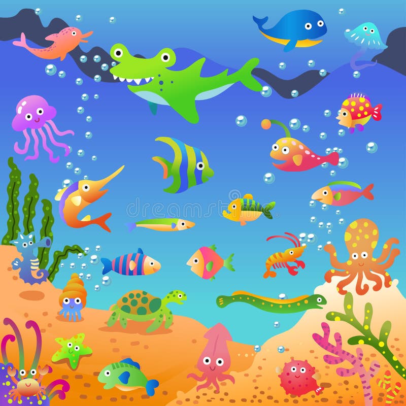 Under the sea stock vector. Illustration of nature, aquatic - 33490553