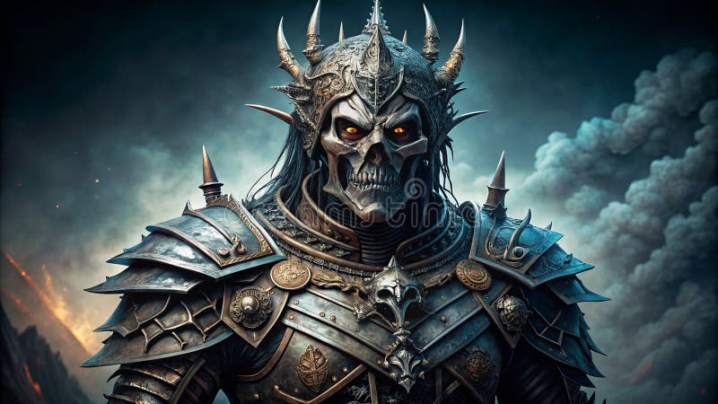 Undead Ancient Demon Warlord Covered with Ironclad Armor AI Generative ...