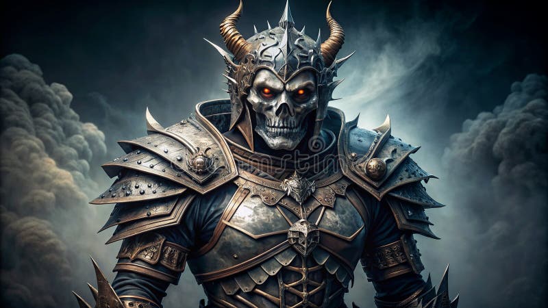 Undead Ancient Demon Warlord Covered with Ironclad Armor AI Generative ...