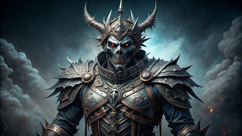 Undead Ancient Demon Warlord Covered with Ironclad Armor AI Generative ...