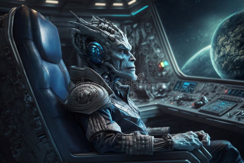 Undead Astronaut, Humanoid Aboard a Spaceship Stock Illustration ...