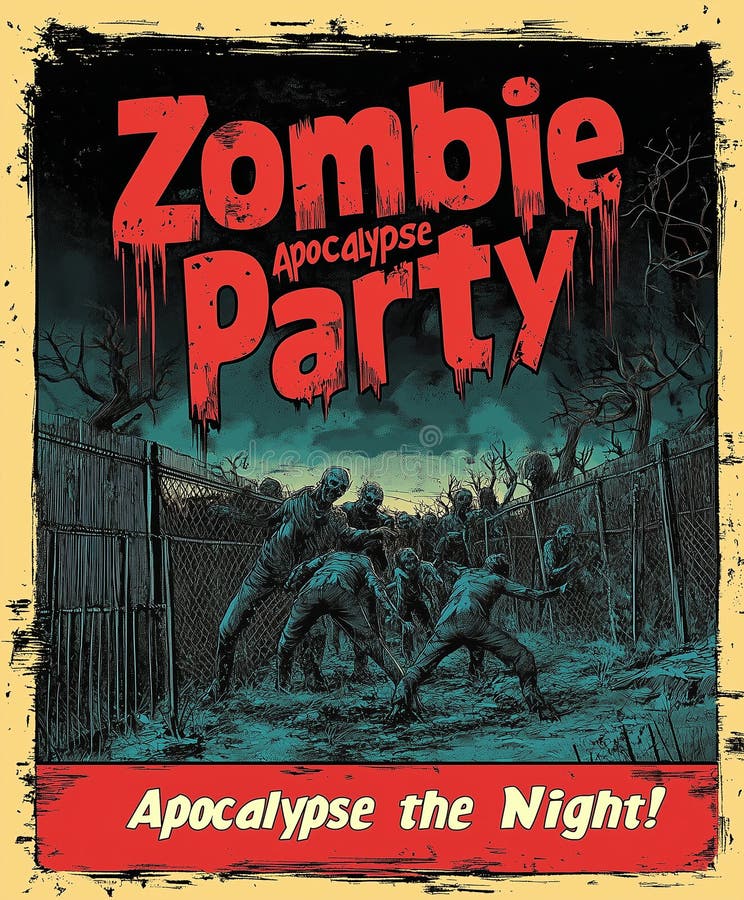 A Thrilling Zombie Party Gathering at a Suburban Backyard on a Spooky ...