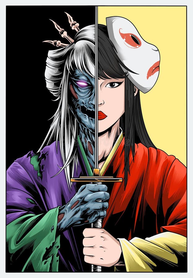 UNDEAD GEISHA stock illustration. Illustration of drawing - 272845042