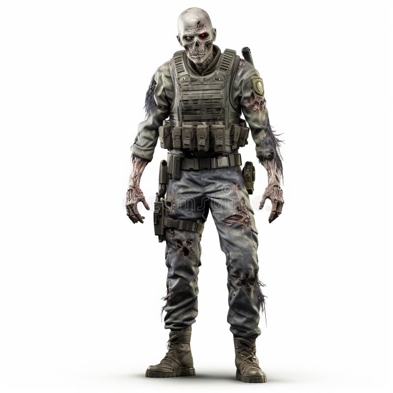 Undead Warrior: a Low-resolution Zombie Soldier in Uniform Stock ...