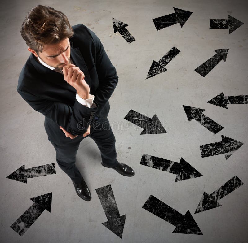 Undecided businessman stock photo. Image of indicate - 52853874