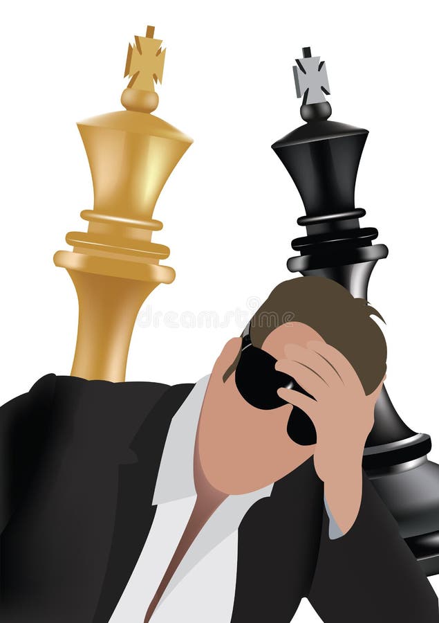 Undecided Person Thinks about Chess Stock Vector - Illustration of fate ...