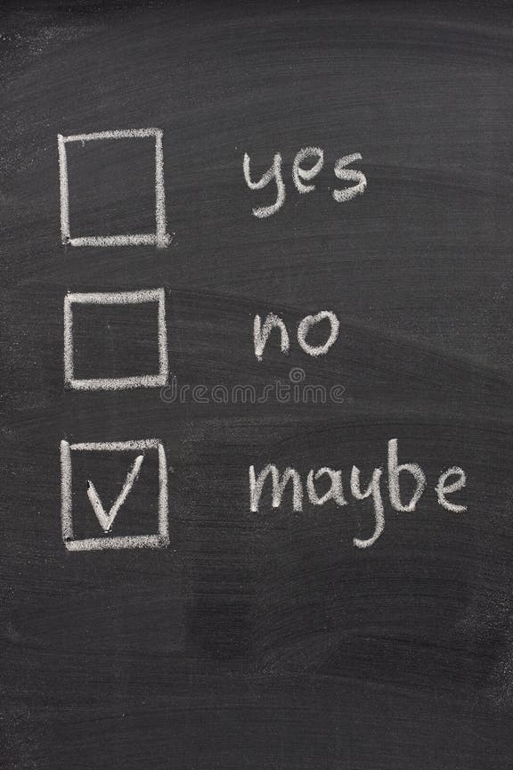 Undecided - Yes, No and Maybe Check Boxes Stock Photo - Image of ...