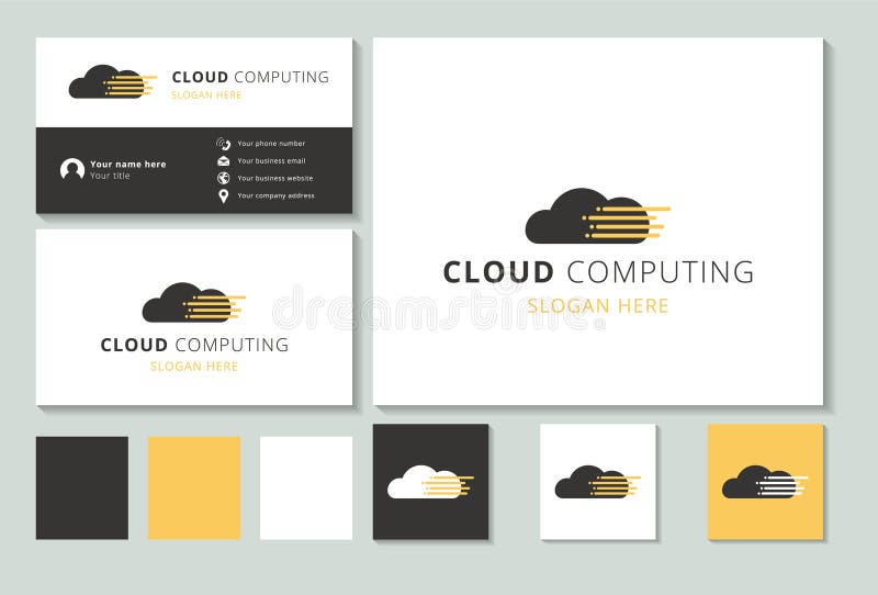 Cloud Computing Logo Showing Data Transferring To the Cloud with Speed ...