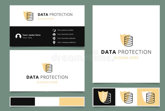 Data Protection Logo Concept Featuring Shield Protecting Database Icon ...