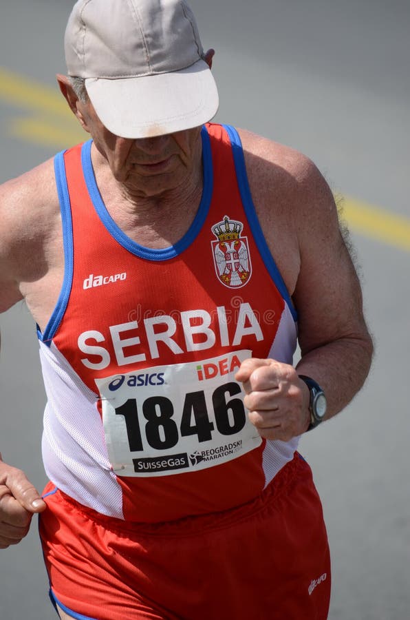 Undefined Man Runs on April 27, 2014 in 27th Belgrade Marathon ...