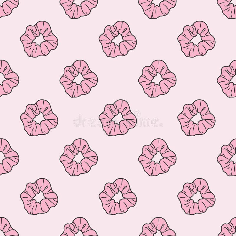 Scrunchies Colorful Pastel Girly Pattern Background Stock Vector ...