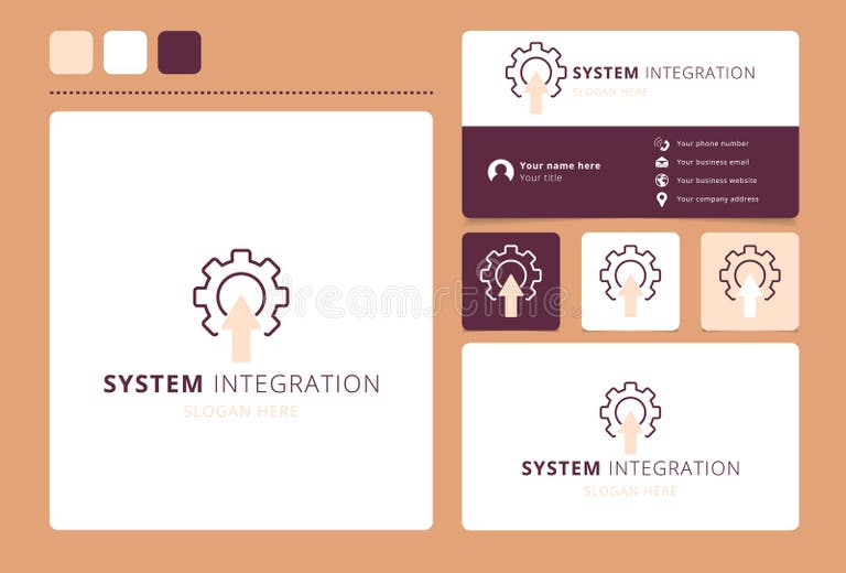 System Integration Logo Concept Featuring a Gear and an Upward Arrow ...