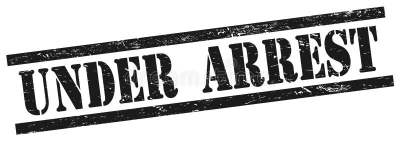 UNDER ARREST Text on Black Grungy Rectangle Stamp Stock Illustration ...