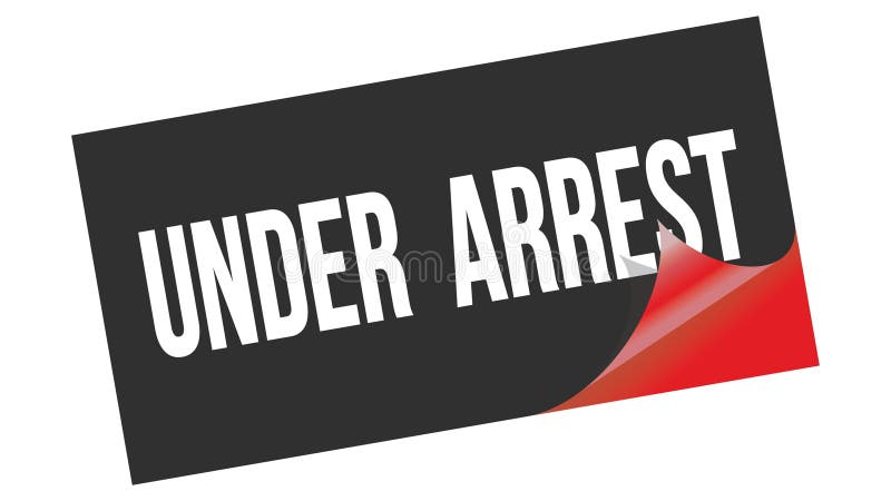 UNDER ARREST Text Written on Blue Vintage Round Stamp Stock ...