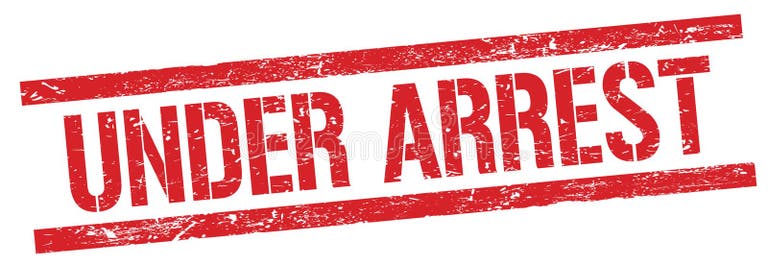 UNDER ARREST Text on Red Grungy Rectangle Stamp Stock Illustration ...