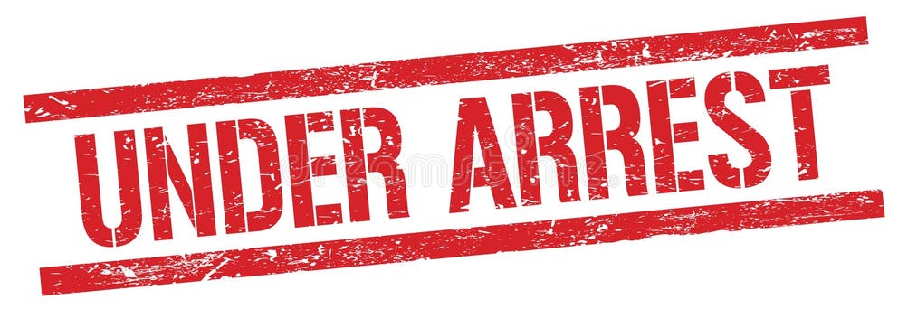 UNDER ARREST Text on Red Grungy Rectangle Stamp Stock Illustration ...