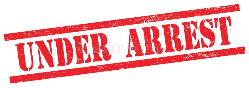 UNDER ARREST Text on Red Grungy Rectangle Stamp Stock Illustration ...