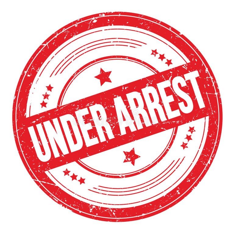 UNDER ARREST Text on Red Round Grungy Stamp Stock Illustration ...