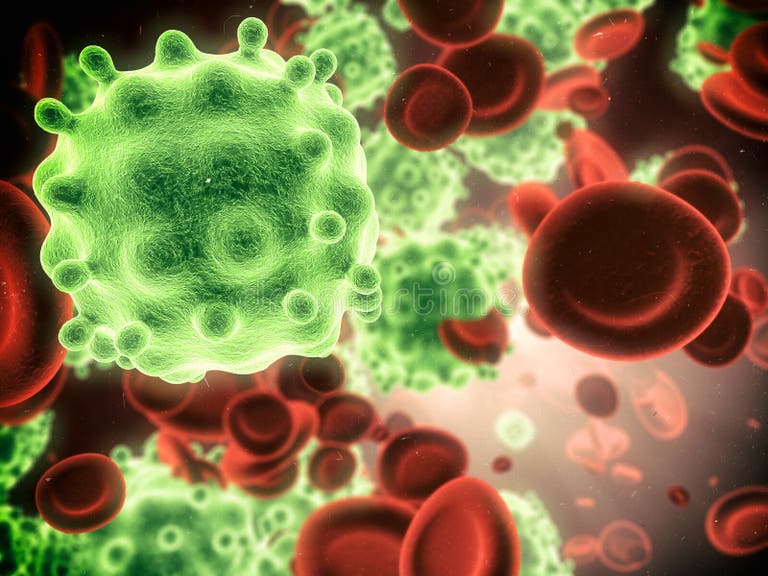 Under Attack. Microscopic View of Bacteria Attacking Healthy Cells in ...