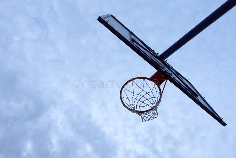 Under a Basketball Hoop with Overcast Day Stock Photo - Image of park ...
