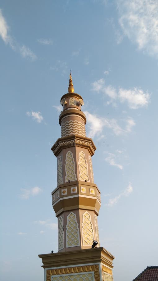 Under the Beautiful Minaret Mosque Stock Photo - Image of steeple ...