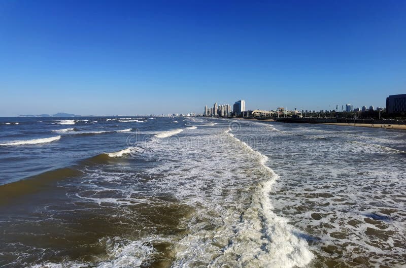 Walking Alone on the Beach by the Sea. Editorial Photography - Image of ...