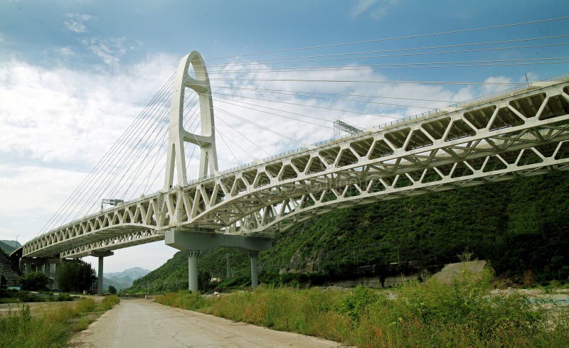 A Newly Built Modern Highway Cable-stayed Bridge. Editorial Photo ...