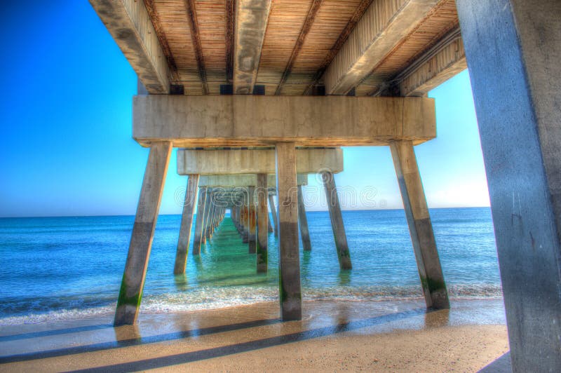 Under the Boardwalk at Juno Beach Pier, Near Jupiter Florida Stock ...