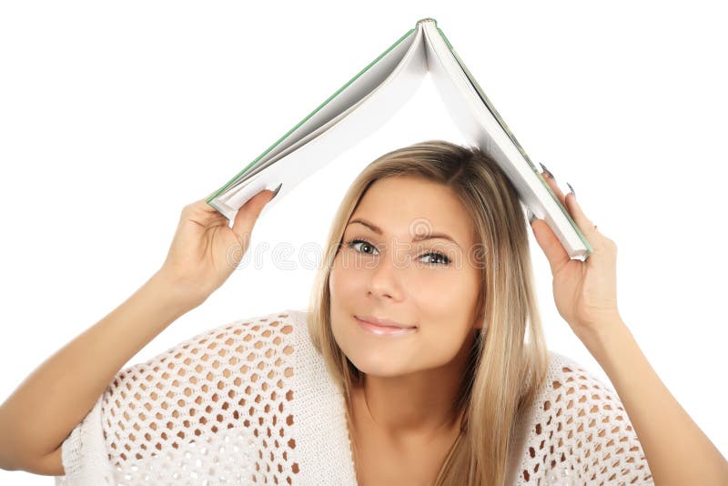 Under the book stock photo. Image of read, girl, people - 8413966