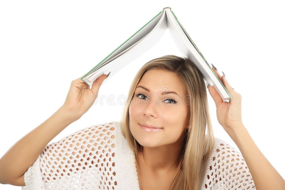 Under the book stock photo. Image of read, girl, people - 8413966