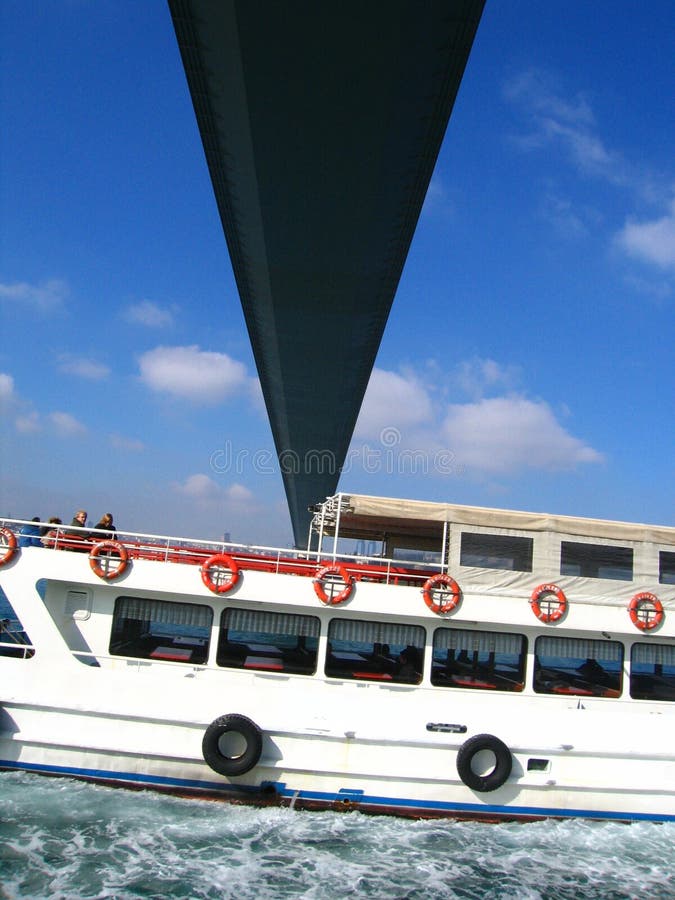 Under the bridge stock image. Image of boat, evening, travel - 773051