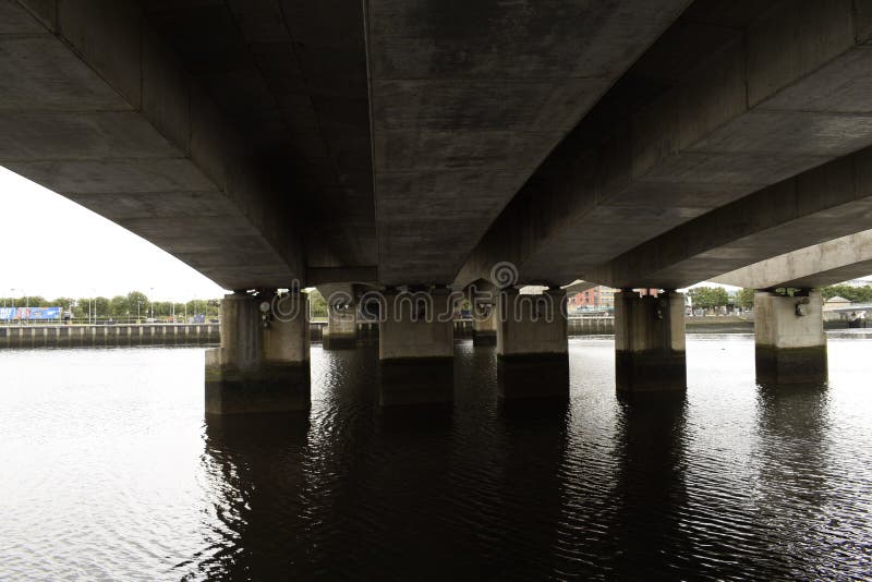 River under the bridge stock image. Image of structure - 253304609