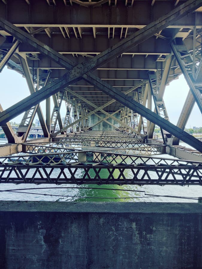 Under a bridge in Portland stock photo. Image of architecture - 225885410