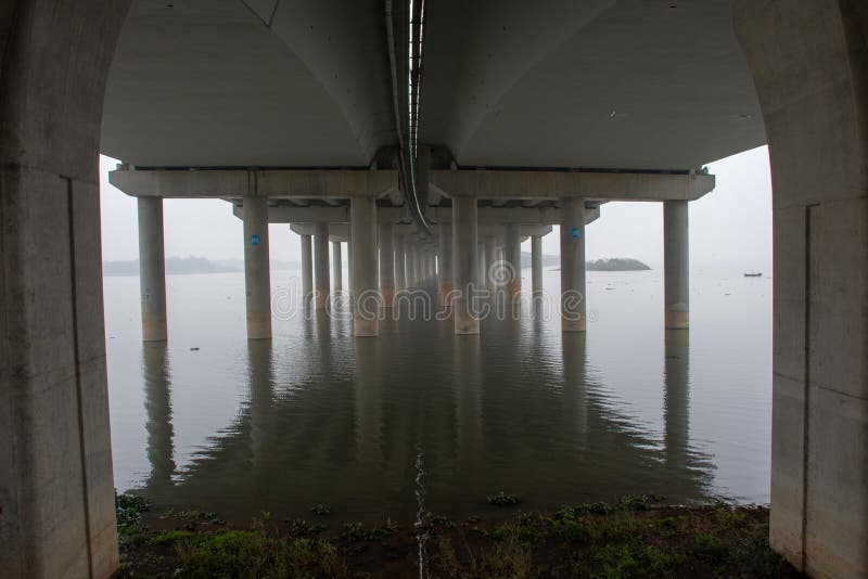 Under the Bridge with Reflection Stock Photo - Image of urban, empty ...