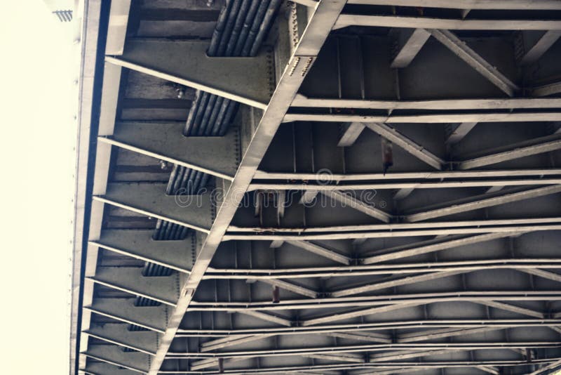 Under Bridge Constructon View Bottom Up with Sky Background Stock Image ...