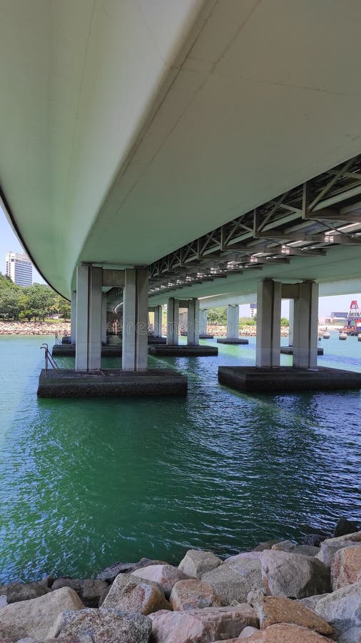 Under the Bridge Crossing the Sea Stock Photo - Image of crossing ...