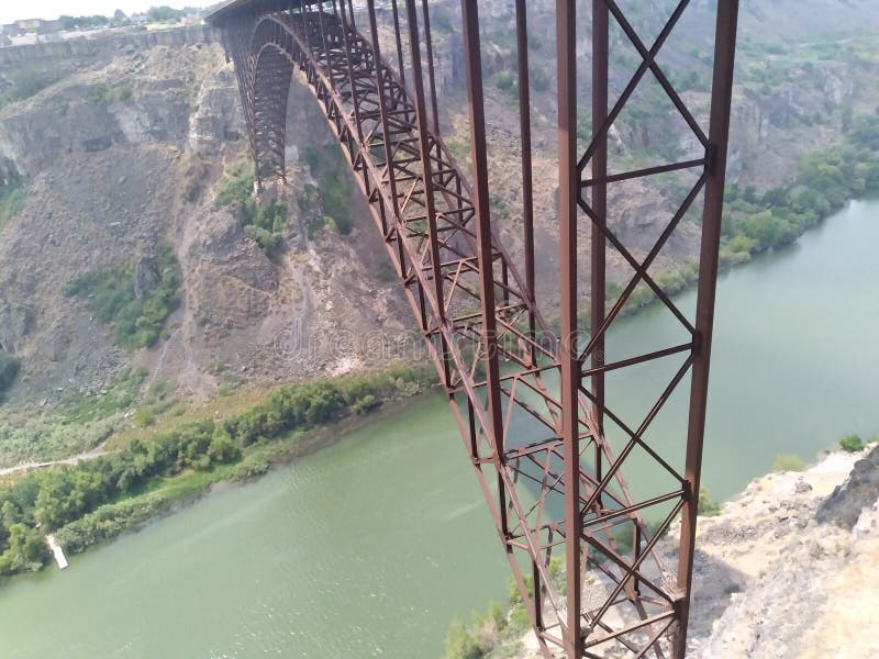 Under Bridge Over Look Twin Falls Stock Image - Image of mast, overpass ...
