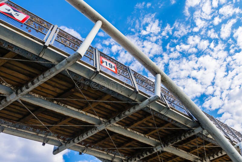 Under the Bridge - Steel-wooden Bridge Construction Seen from Be Stock ...