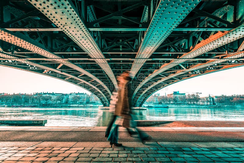 Under the bridge stock image. Image of people, sunlight - 194297059