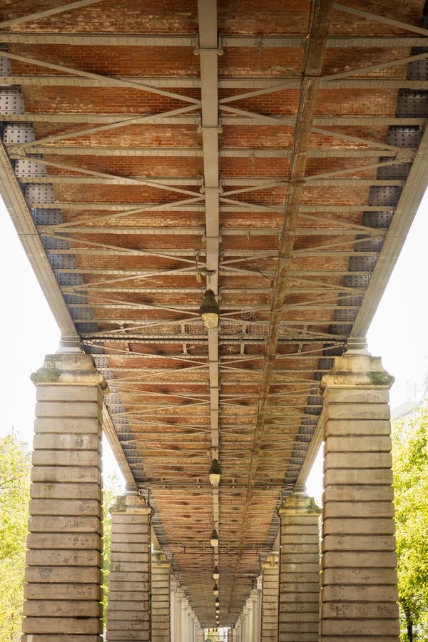 Under on of the Bridges of the Metro Line 6 in Paris Stock Photo ...