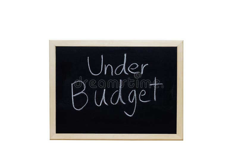 Under Budget Written with White Chalk on Blackboard Stock Image - Image ...