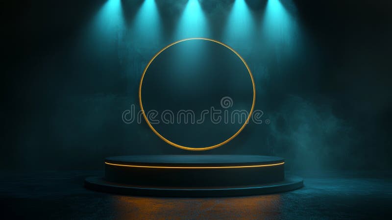 Under Celestial Night Sky, Silver Stage with Blue Accents, Illuminated ...