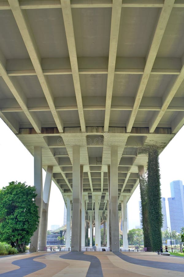 Under the concrete bridge stock image. Image of arch - 371463873